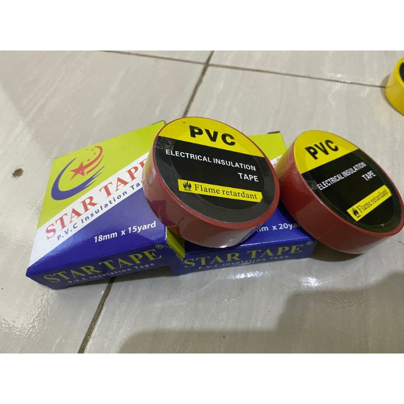 Jual ISOLASI LISTRIK STAR TAPE 18 MM x 15 YARD ISOLASI LISTRIK PVC ...