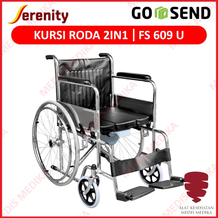 Jual GOJEK ONLY Kursi Roda 2in1 Serenity FS609U Wheel Chair Toilet BAB ...