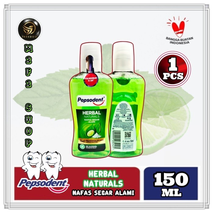Jual PEPSODENT Herbal Naturals Mouthwash | Obat Kumur - 150 ml (Kemasan ...