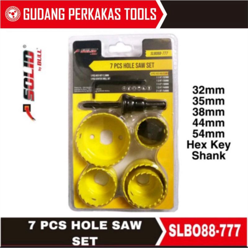 Jual Bull Hole saw set 7pcs SOLID SLBO88-777 | Shopee Indonesia
