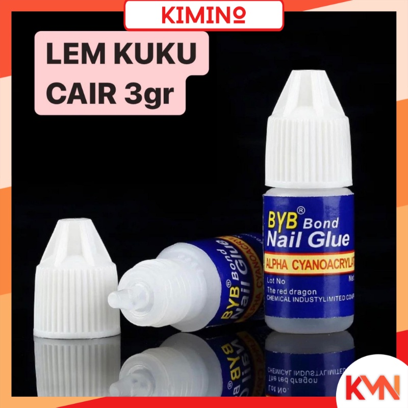 Jual KMN BYB Lem Kuku Cair 3gr Lem Kuku Palsu Fake Nails Art Glue Manicure GROSIR | Shopee Indonesia
