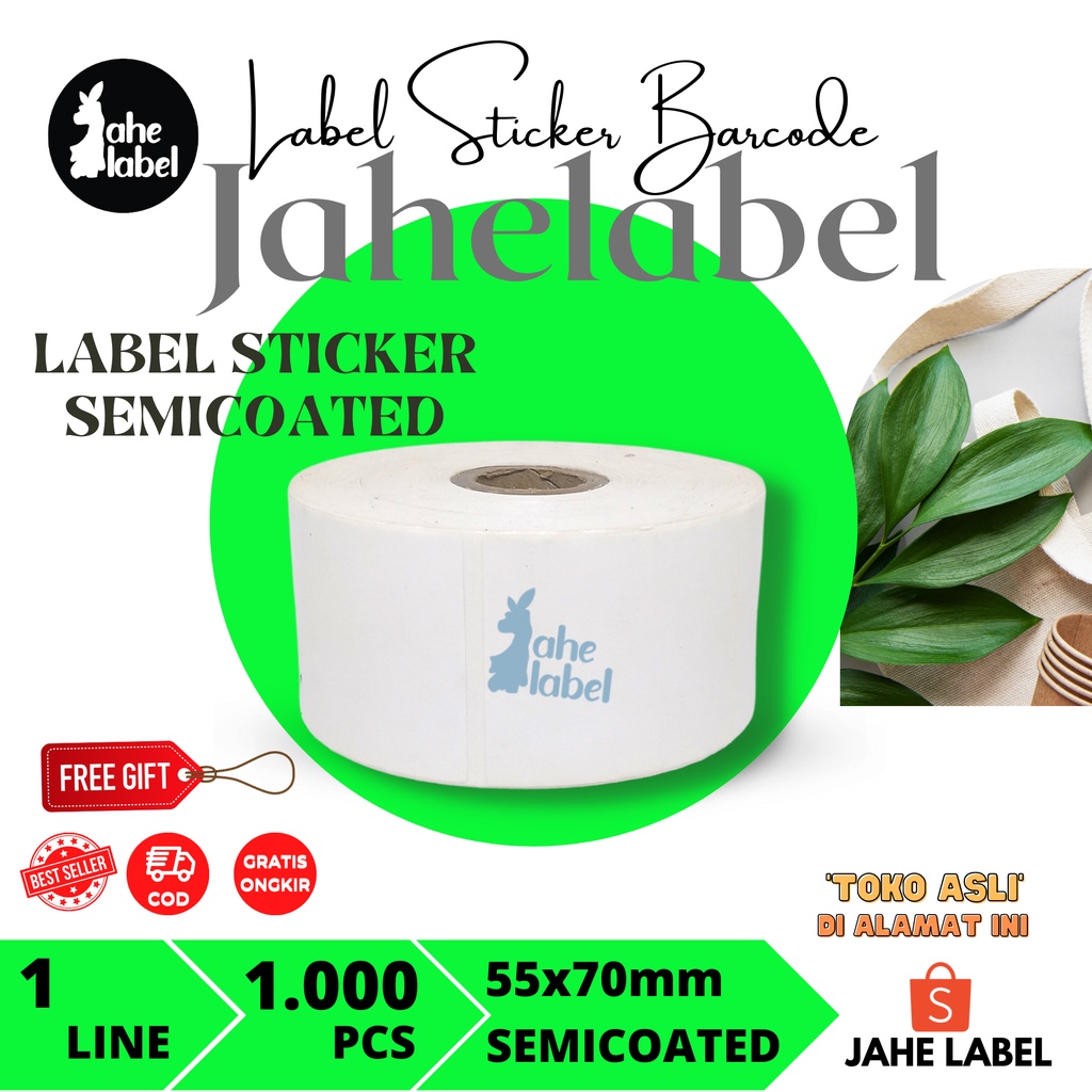 Jual LABEL STICKER BARCODE SEMICOATED 55X70mm | Shopee Indonesia