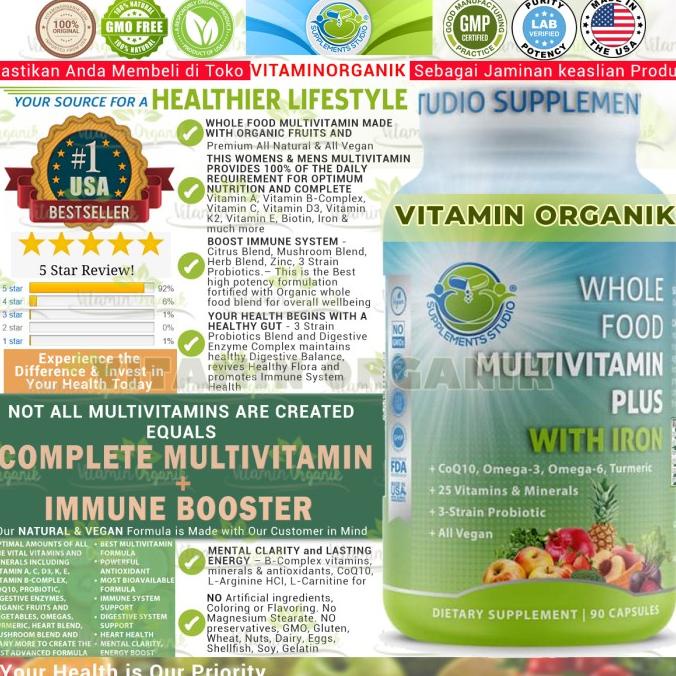 Jual Supplements Studio Whole Food Multivitamin Plus + Probiotics 90 ...