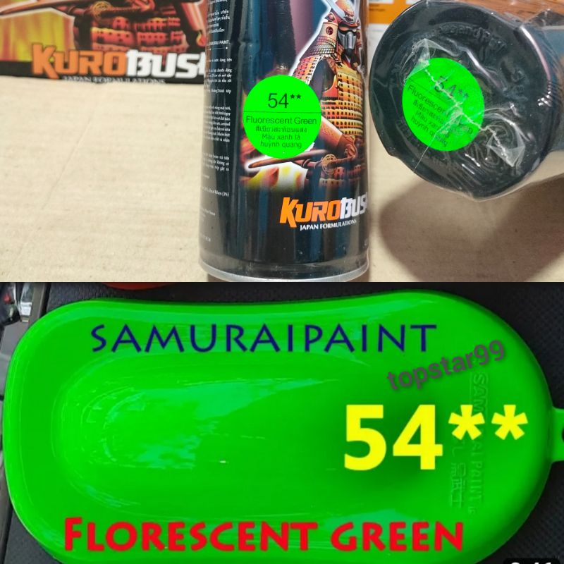 Jual Pilok Pilox Cat Samurai Fluorescent Green Stabilo Hijau 54 400Ml Cat Semprot Samurai Paint ...