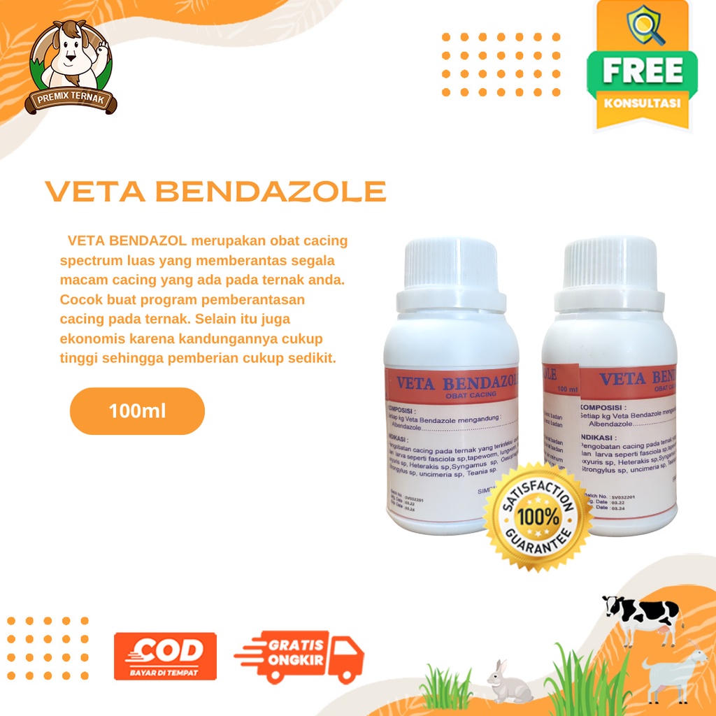 Jual Veta Bendazol 100 ml - Obat Cacing Kambing 100 ml - Obat Cacing ...