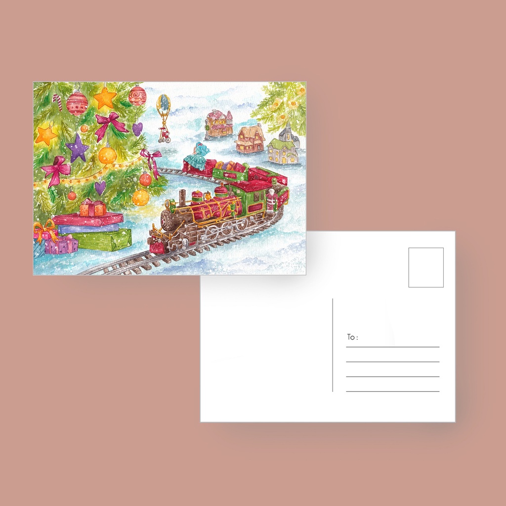 Jual [Artopia] STAMP AND PAPER Christmas Postcard / Kartu Pos Ucapan ...