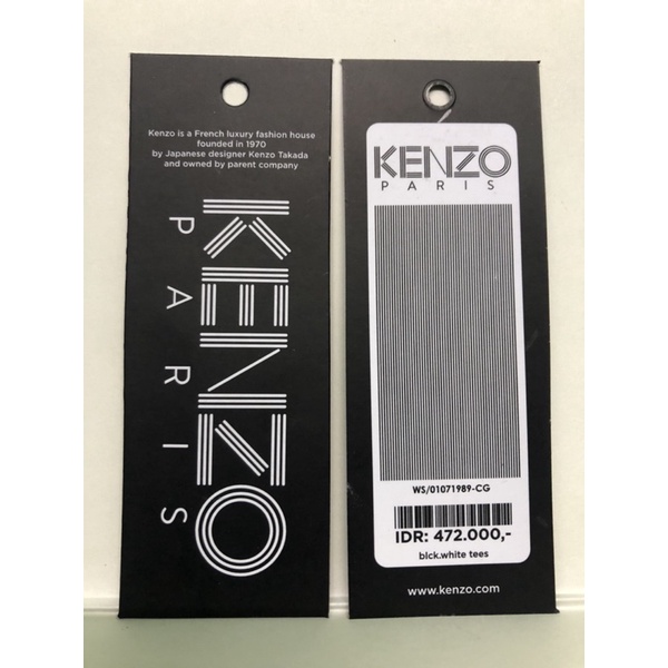 Jual KENZO PARIS PRICE TAG BARCODE SUPER PREMIUM CO 1X DI KIRIM 600PCS ...