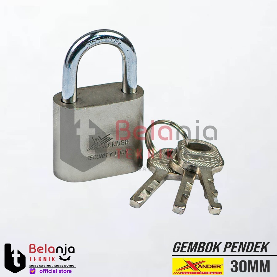 Jual Xander Gembok Pagar Rumah 30 MM Leher Pendek Security Lock 30MM ...