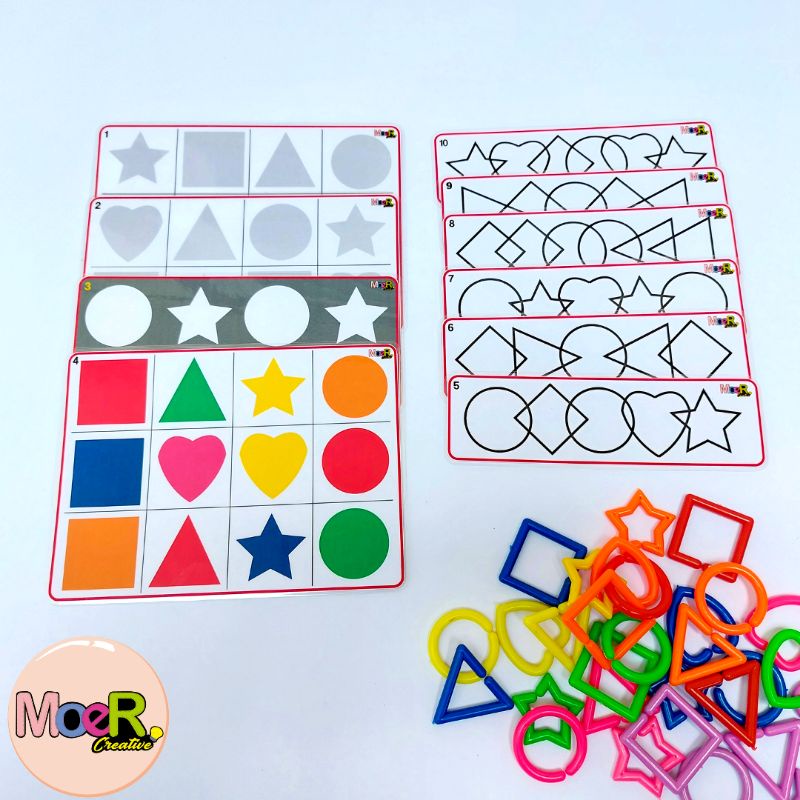 Jual Mainan Edukasi, Mainan Montessori Mencocokkan dan Meronce Bentuk ...