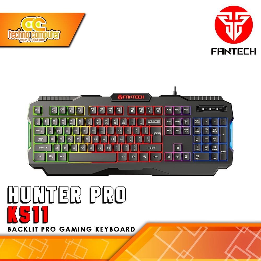 Jual FANTECH HUNTER PRO K511 RGB Backlit Membrane - Gaming Keyboard | Shopee Indonesia