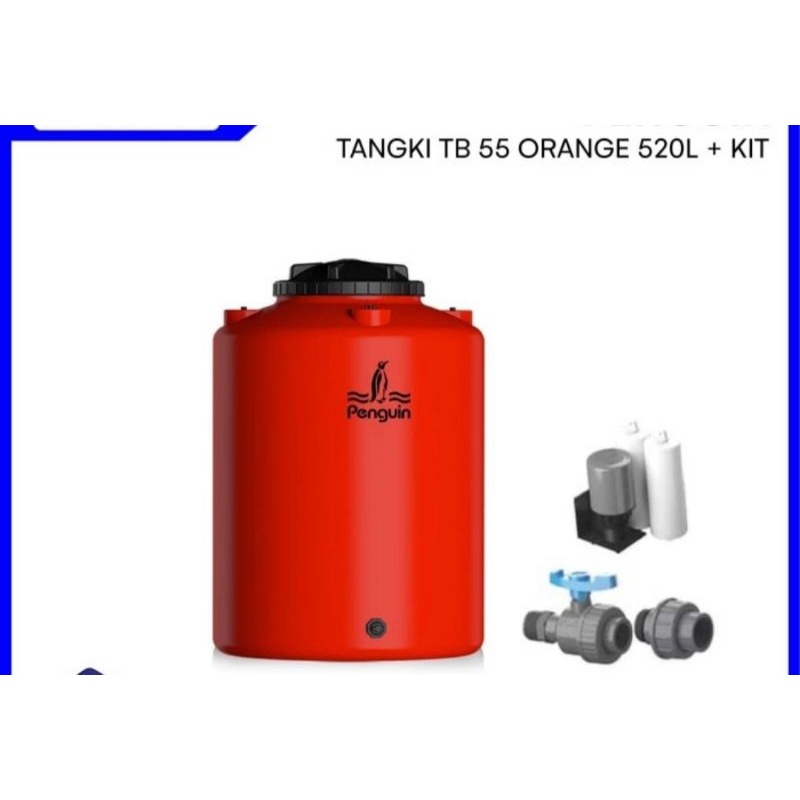 Jual TANGKI TANDON TOREN AIR WATER TANK SET PENGUIN TB 55 520L ORANGE ...