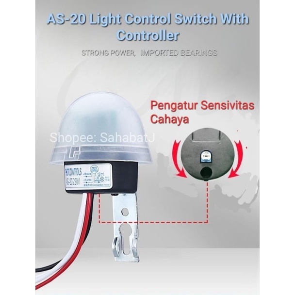 Jual Photocell 10A 220V AS-20 Sensor Otomatis Cahaya Photo Cell fotosel ...