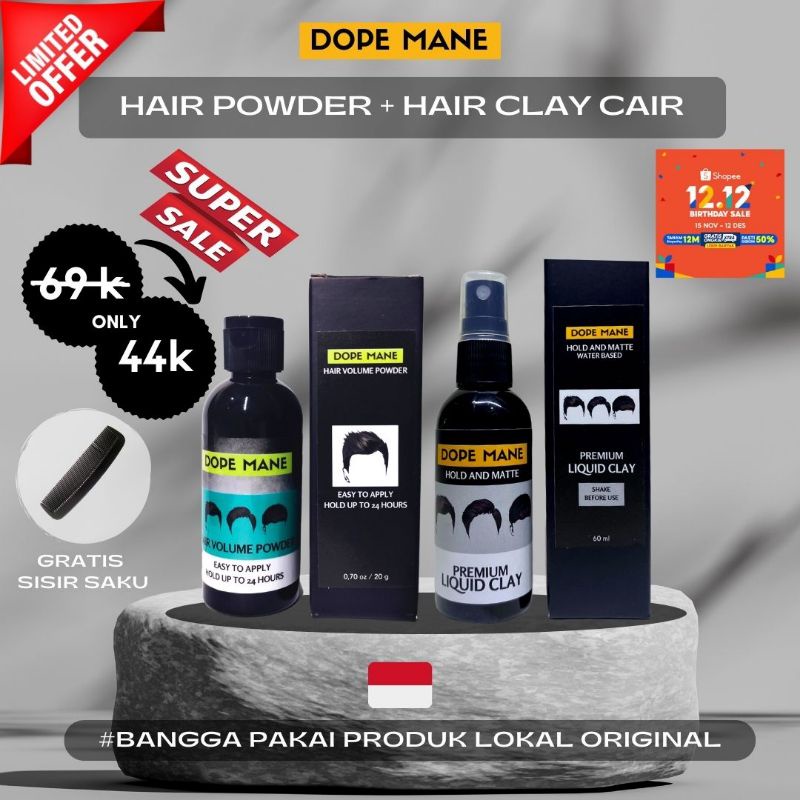 Jual HAIR POWDER + HAIR CLAY CAIR DOPE MANE | Shopee Indonesia