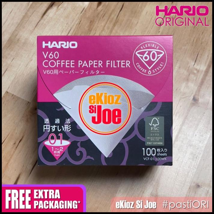 Jual Hario V60 Coffee Filter Kertas Saring 01 White Vcf-01-100Wk 100 Lbr | Shopee Indonesia