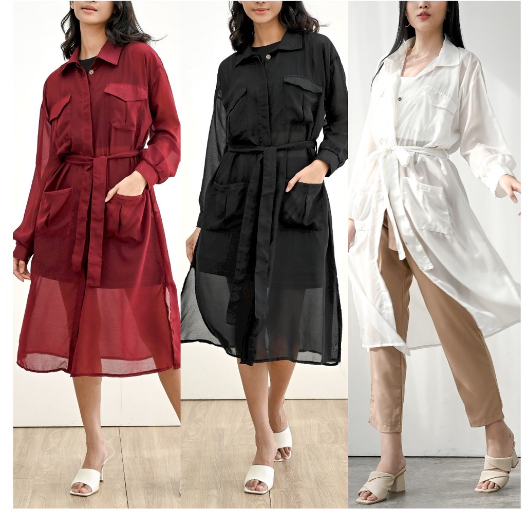 Jual Amygo Store - Sheer Outer- Outer Wanita | Shopee Indonesia