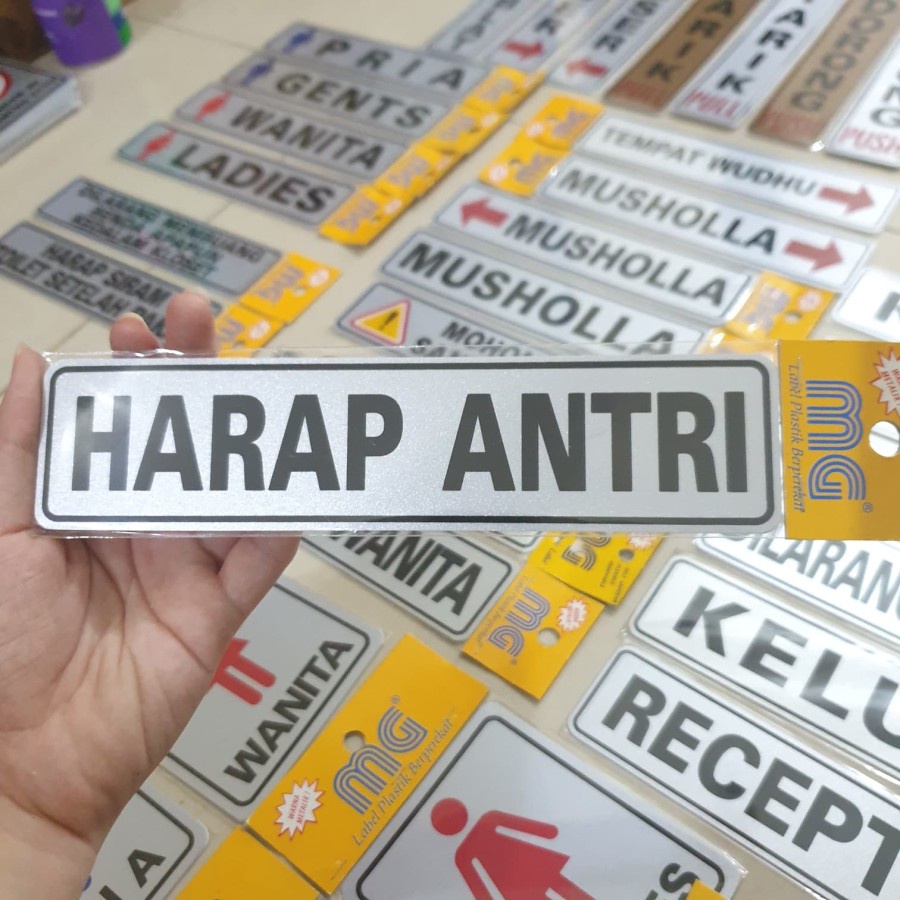 Jual Stiker PVC Signage Tulisan Harap Antri | Shopee Indonesia