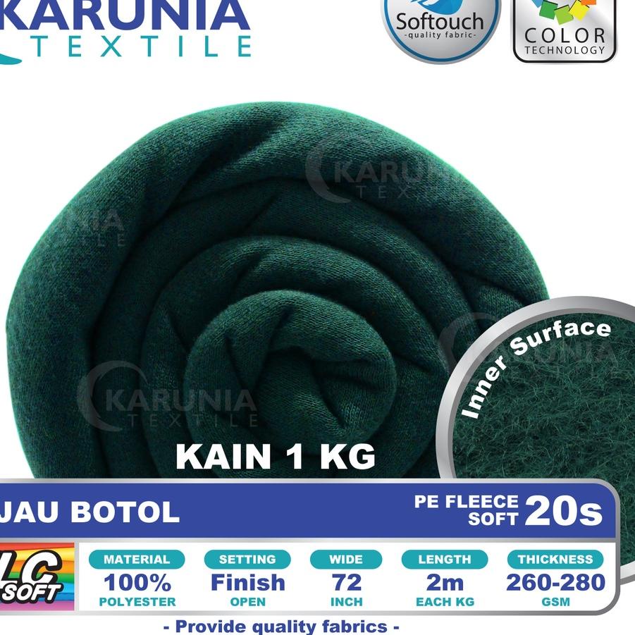 Jual Promo Kain Fleece PE Soft 20s Kiloan | Hijau Botol | Karunia ...