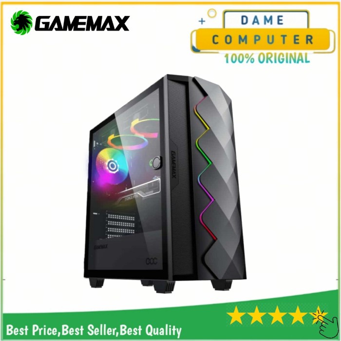 Jual Gamemax Diamond Black Coc Pc Case With Coc Turbo Fan | Shopee Indonesia