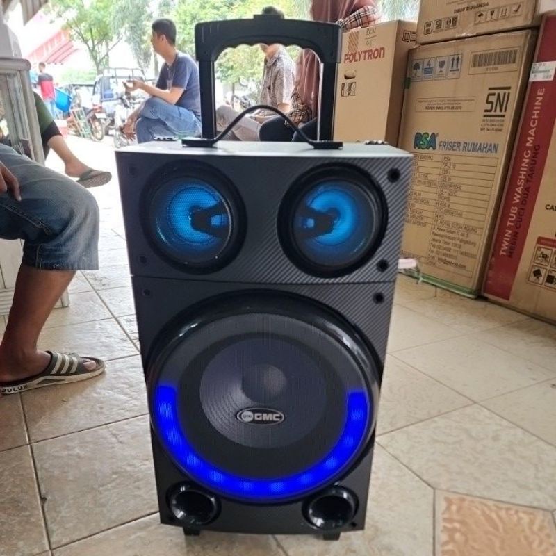 Jual SPEAKER BLUETOOTH WIRELESS GMC 10 INCH 897 L FREE 2 MIC WIRELESS ...