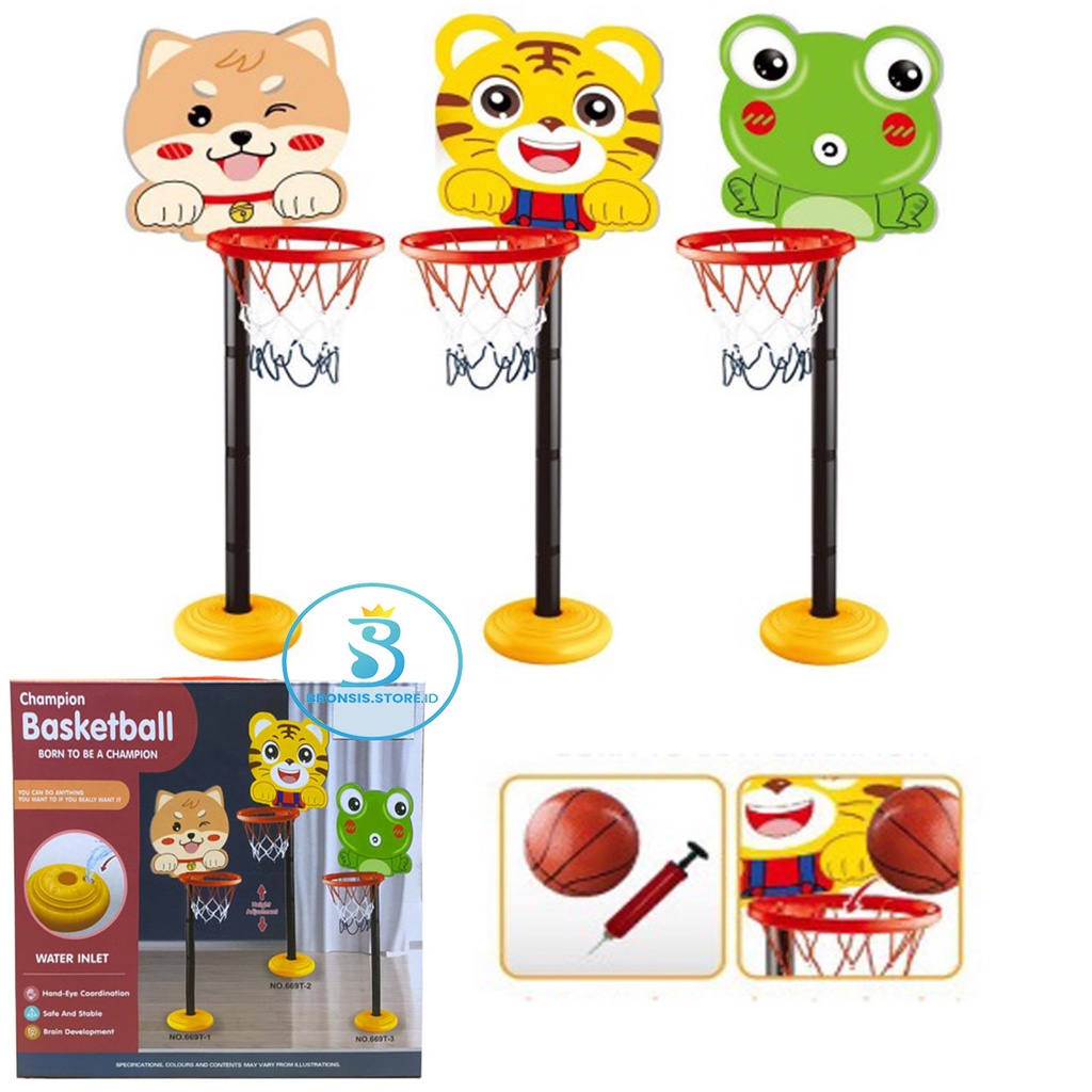 Jual WU - Mainan Anak Ring Basket Campion Basketball Karakter Animal ...