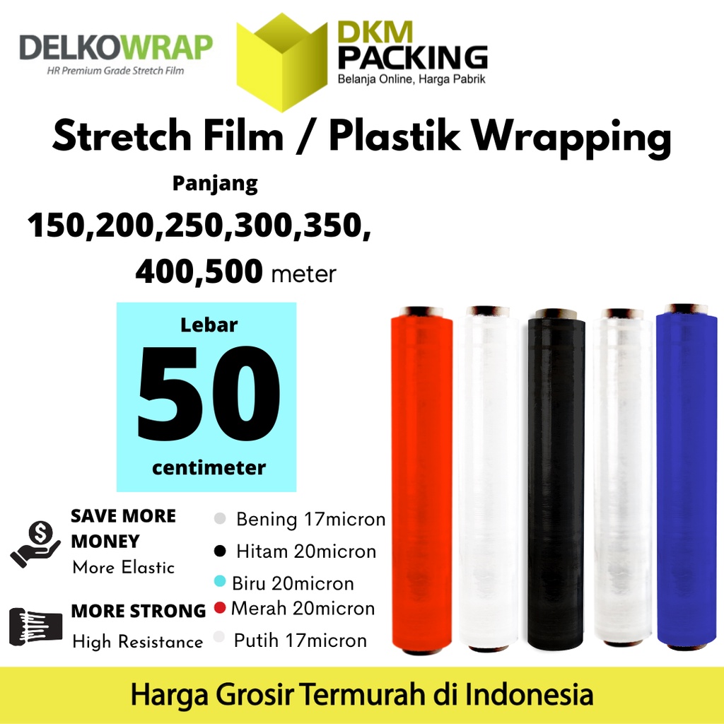 Jual Plastic Wrap 50cm Stretch Film Plastik Wrapping DELKO WRAP ...