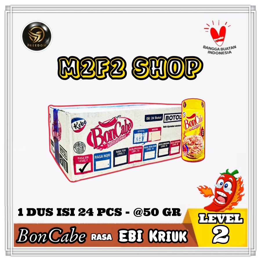 Jual BonCabe Level 2 Sambal Tabur Ebi Kriuk Botol - 50 gr (Kemasan ...