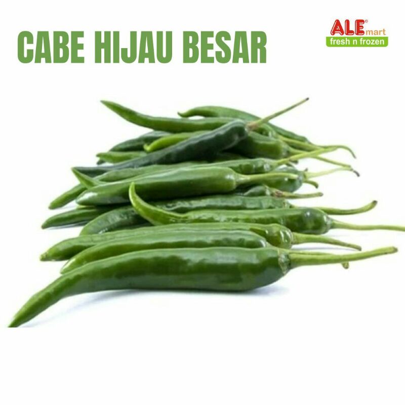 Jual Cabe hijau besar fresh 250gr, cabai hijau besar segar, cabe hijau ...