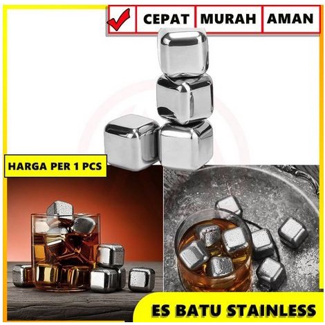 Jual ES BATU STAINLESS steel ice cube kotak reusable bisa pakai ulang ...