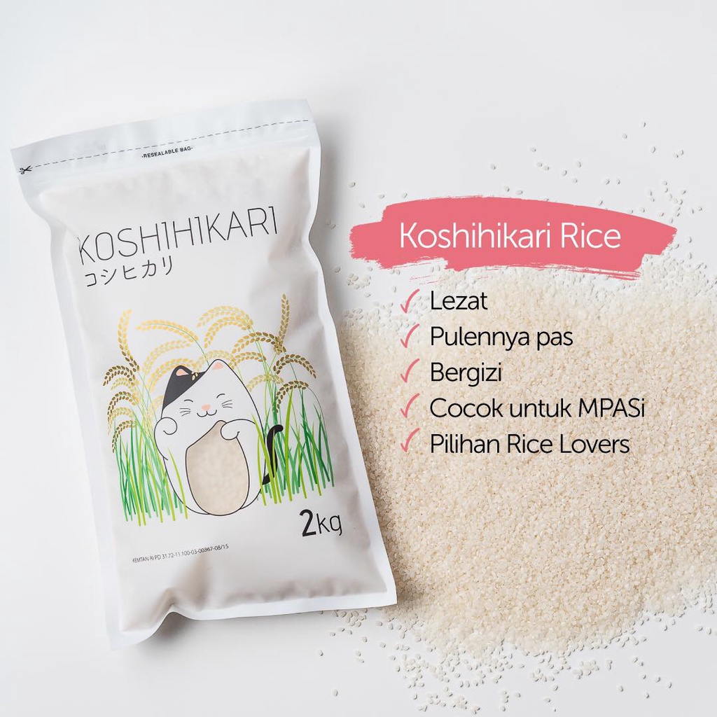 Jual KOSHIHIKARI Beras Sushi Jepang 2 Kg- Japanese Japonica Rice Grain ...