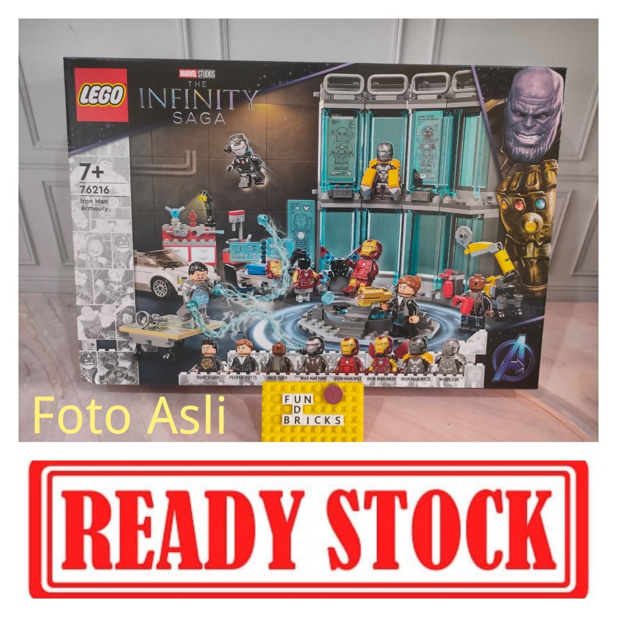 Jual LEGO Superheroes 76216 The Infinity Saga Iron Man Armoury | Shopee ...