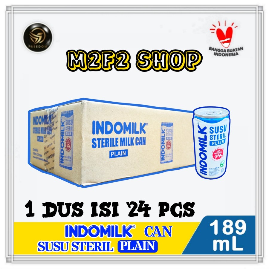 Jual Indomilk Susu Murni Steril Kaleng | Plain Can - 189 ml (Kemasan ...