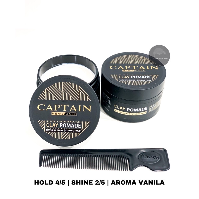 Jual [BPOM] CAPTAIN MEN s CARE CLAY POMADE STRONG HOLD 80 GR FREE SISIR ...