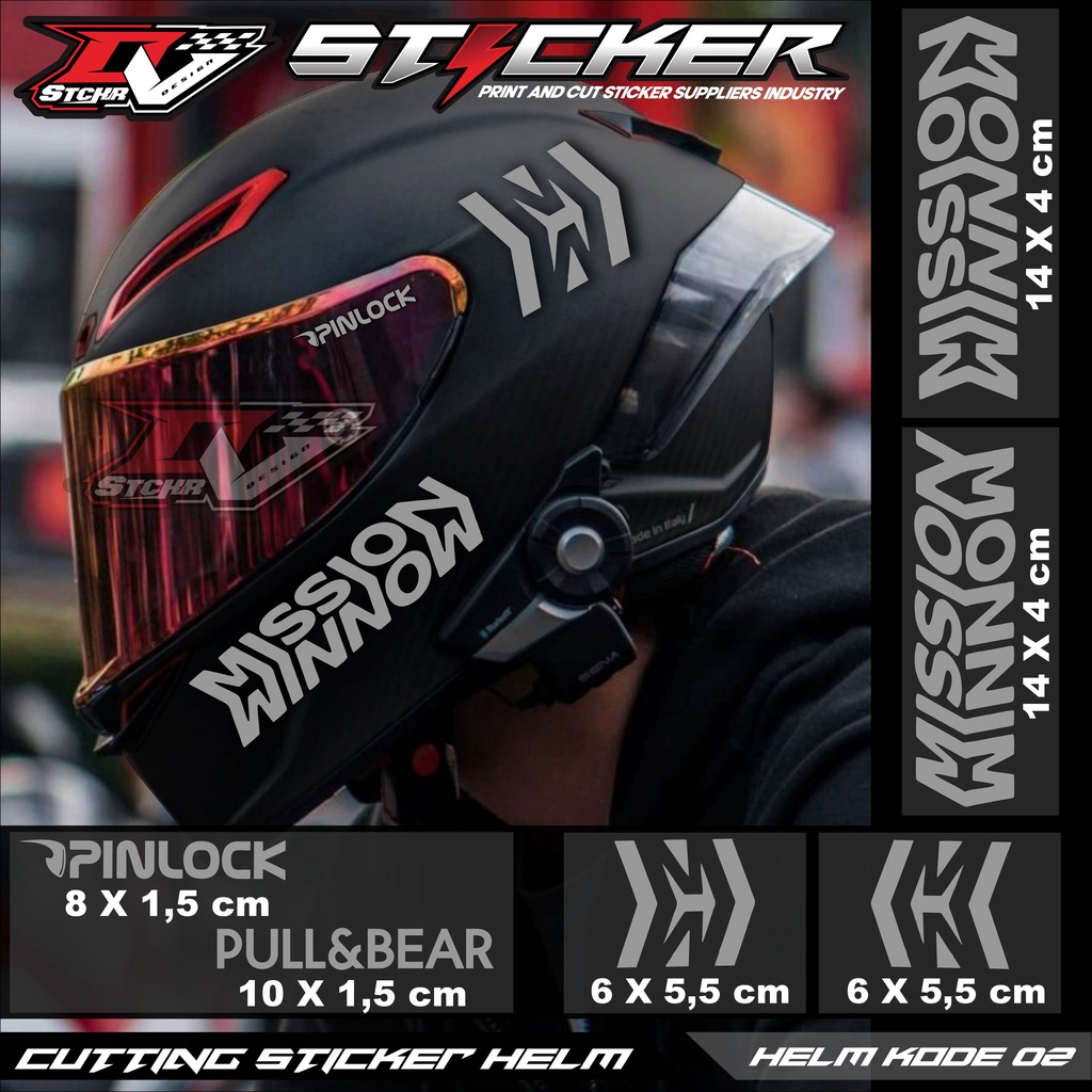 Jual Cutting sticker helm-stiker helm fullface kyt rsv desain mission ...