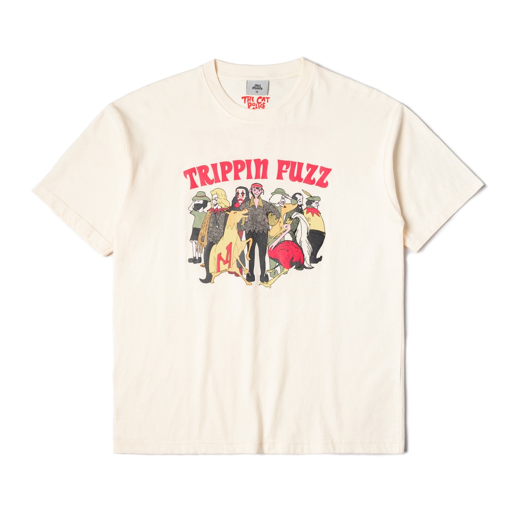 Jual The Cat Police X Hoi Polloy - T-Shirt - Trippin Fuzz (Cream ...