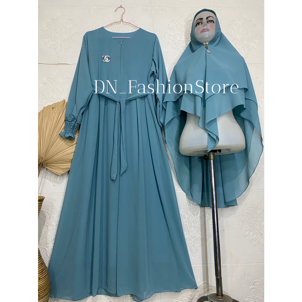 Jual Gamis Ceruty Babydoll Polos Set Jilbab Free Bros Bahu / Tangan ...