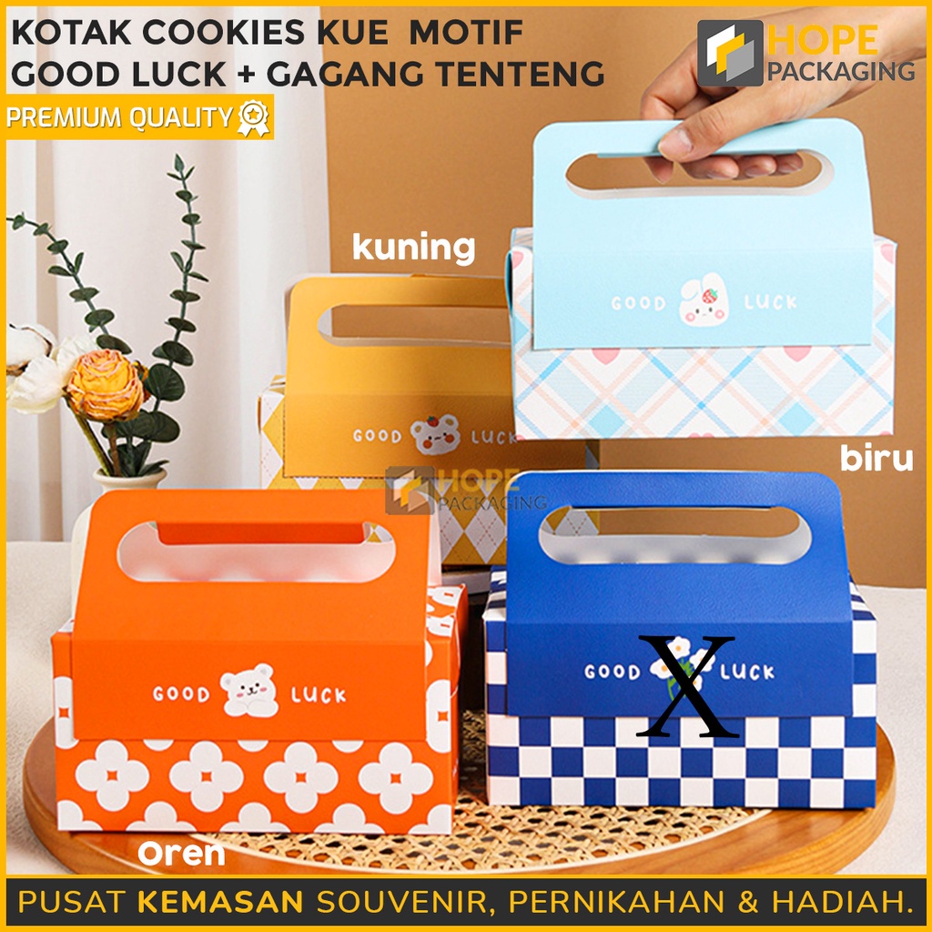 Jual Kotak Kue imlek valentine Motif Good Luck + Gagang Tenteng / Box ...