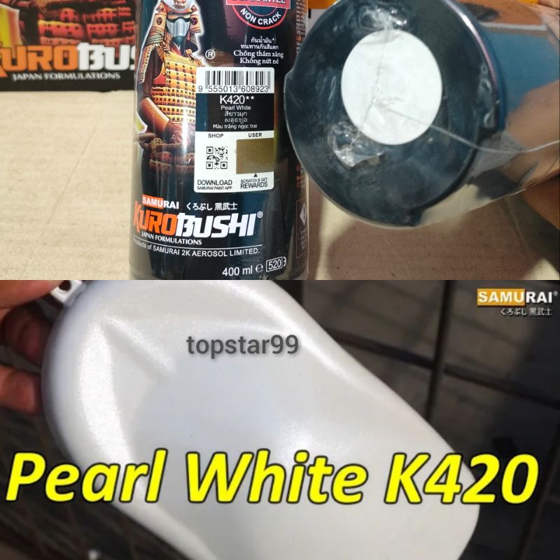 Jual Pilok Pilox Cat Samurai Paint Pearl White Putih Mutiara Glossy K420 420 400ml Cat Semprot ...