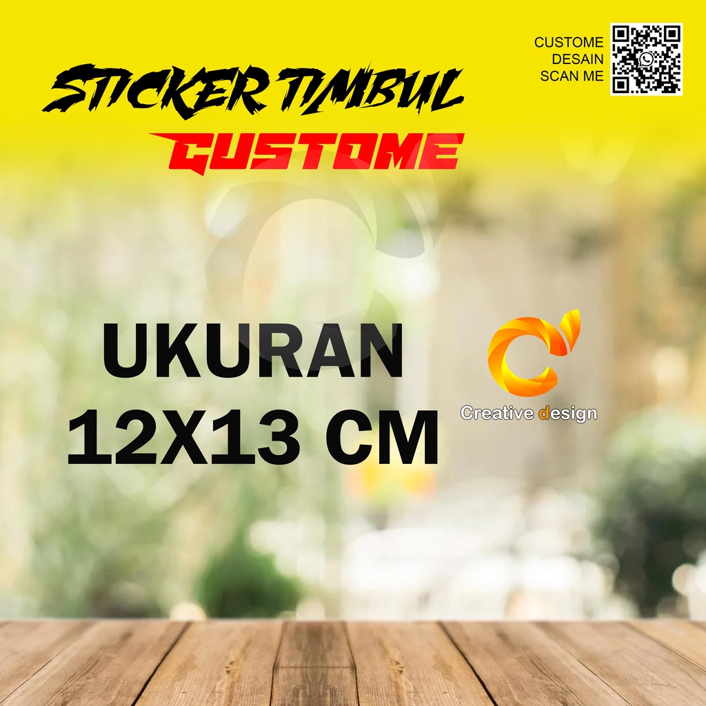 Jual STICKER TIMBUL RESIN CUSTOME UKURAN 12X13 CM | Shopee Indonesia