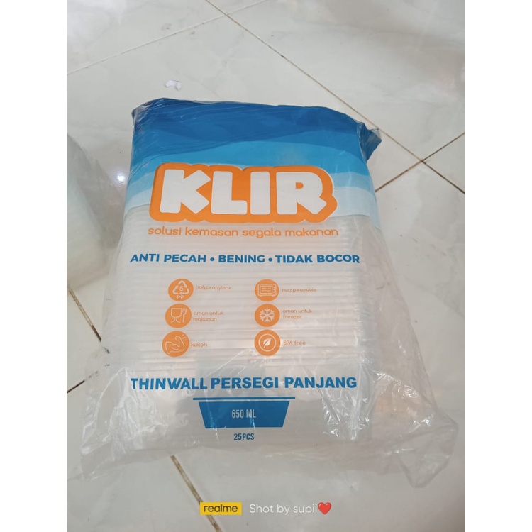 Jual Thinwall 650ml ISI 25PCS Tempat salad Kotak box wadah plastik ...