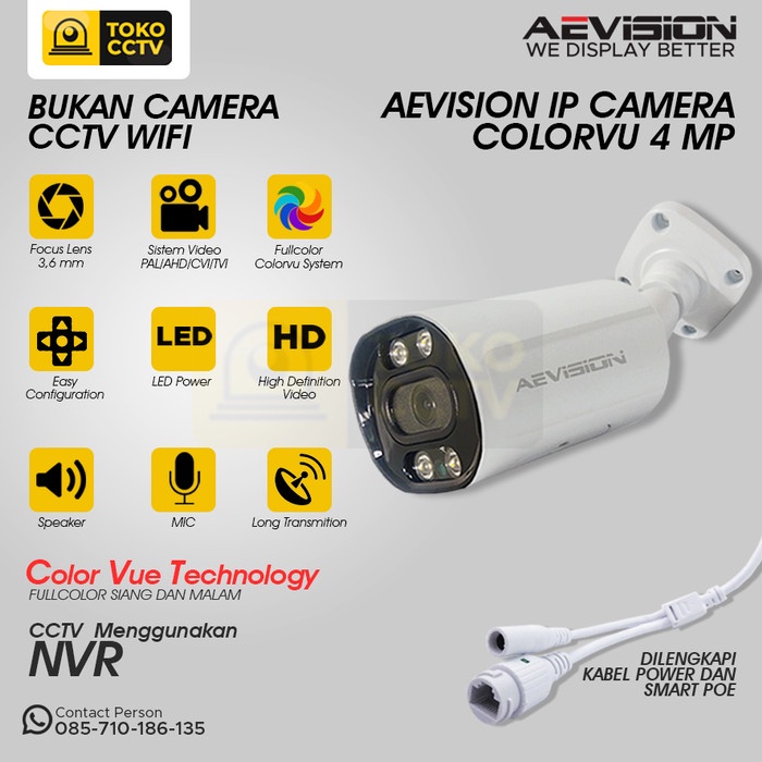 Jual CCTV IP Camera Outdoor 4MP, Support Speaker & Mic,Gambar Fullcolor ...