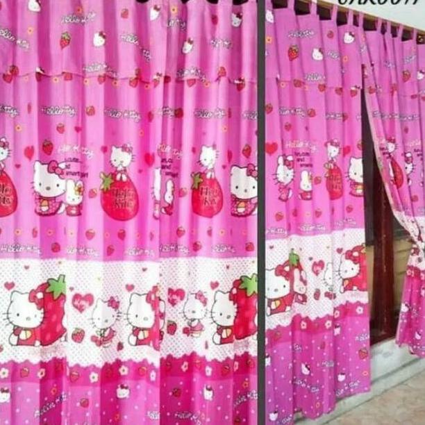 Jual BIG SALES ㊫ GORDEN/HORDENG PINTU KARAKTER MOTIF HELLO KITY C | Shopee Indonesia