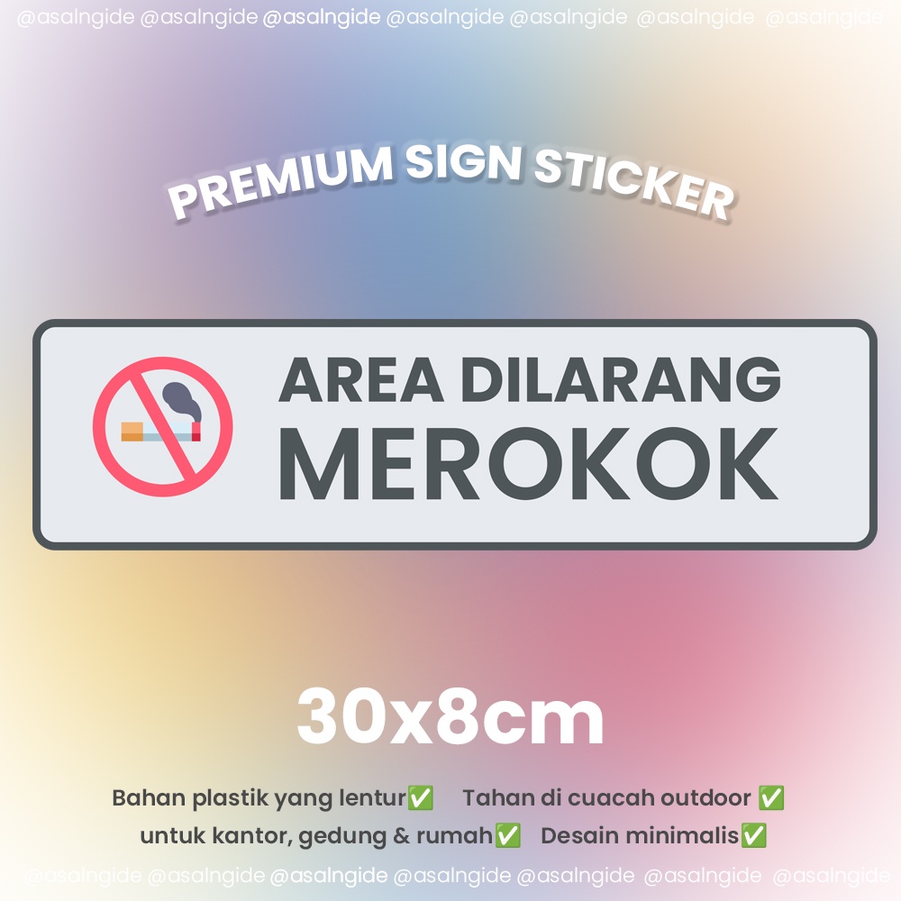 Jual STIKER DILARANG MEROKOK - SIGN STICKER - stiker dinding peringatan ...