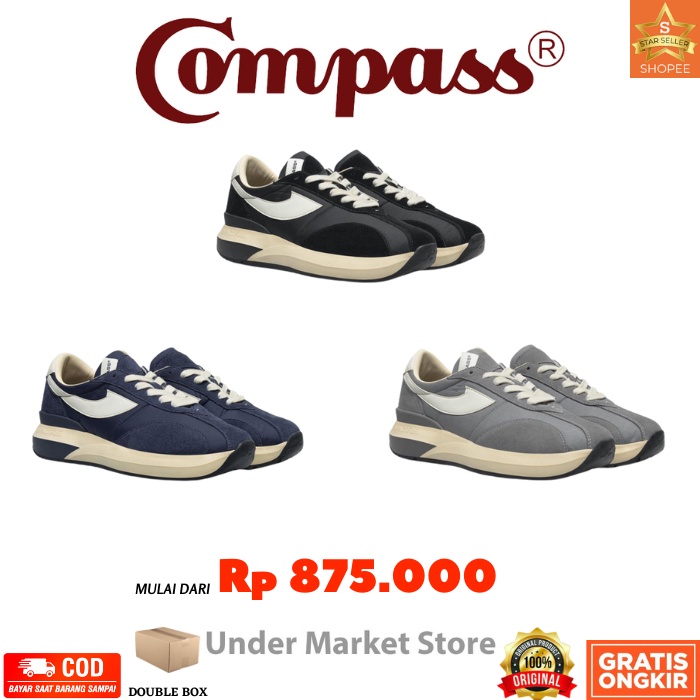 Jual [ORIGINAL] Compass Velocity Black / Navy / Grey | Shopee Indonesia