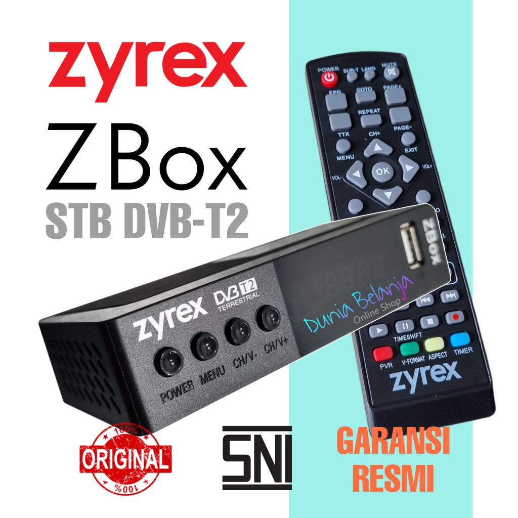 Jual SET TOP BOX STB ZYREX ZBOX DVB-T2 TV DIGITAL - GARANSI RESMI - SET ...