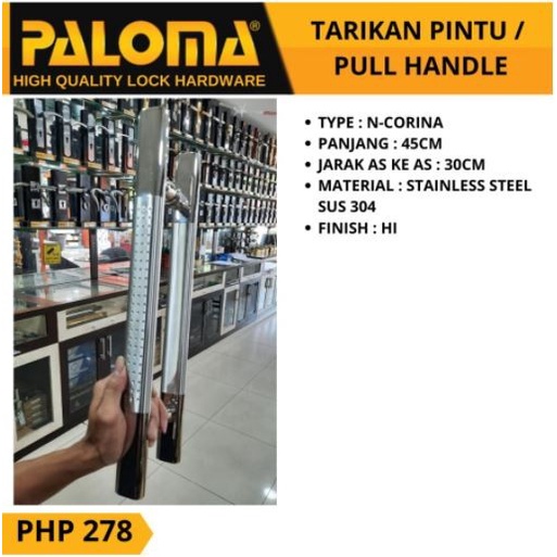 Jual PULL HANDLE PALOMA PHP 278 STAINLESS SUS304 GAGANG PINTU HANDLE ...
