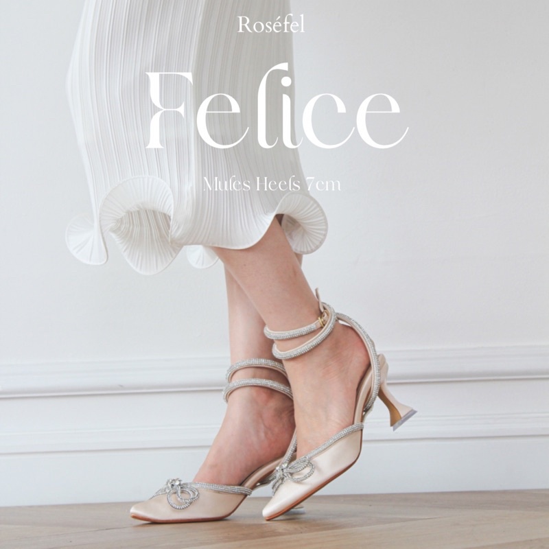 Jual ROSEFEL PARTY COLLECTION - Felice Mules Heels Wanita 7 cm with ...