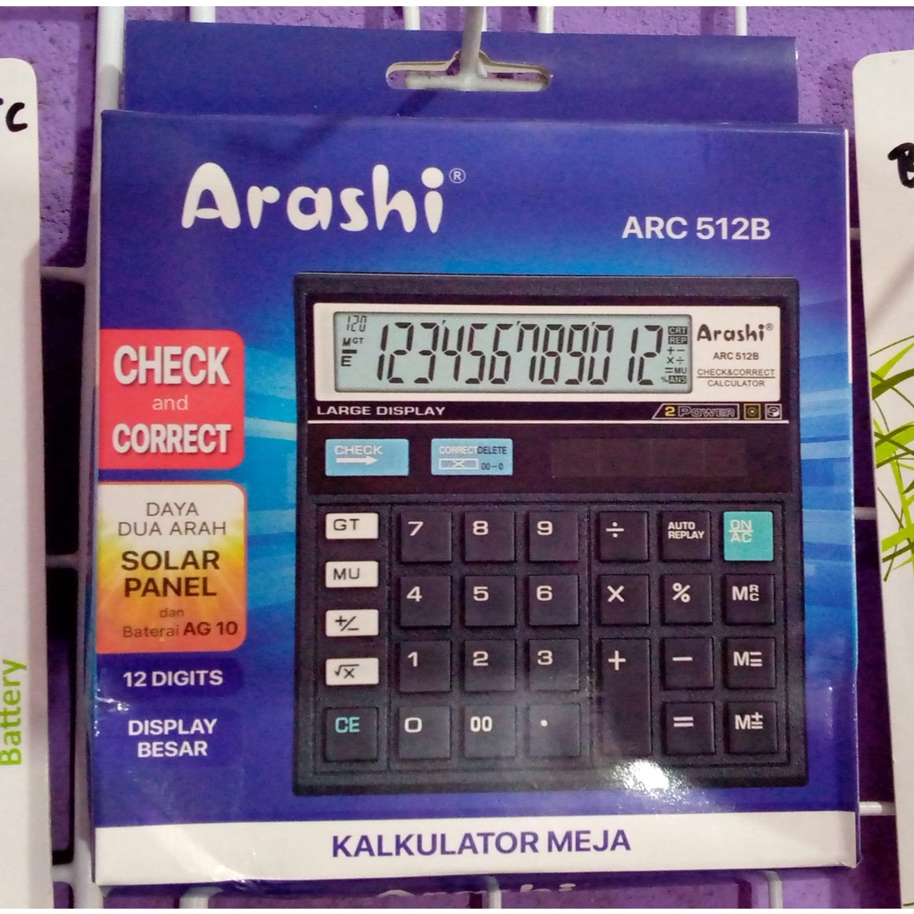 Jual Kalkulator Arashi Desktop Calculator ARC 512B 12 Digit Solar Panel ...