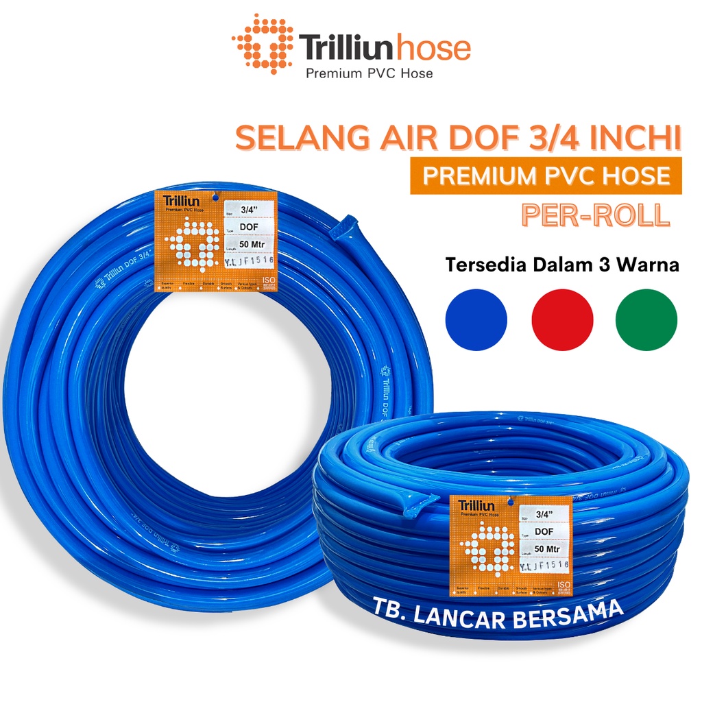Jual SELANG AIR UK 3/4 INCHI TRILLIUN DOF PER ROLL - ( 50 METER / 100 METER ) | Shopee Indonesia