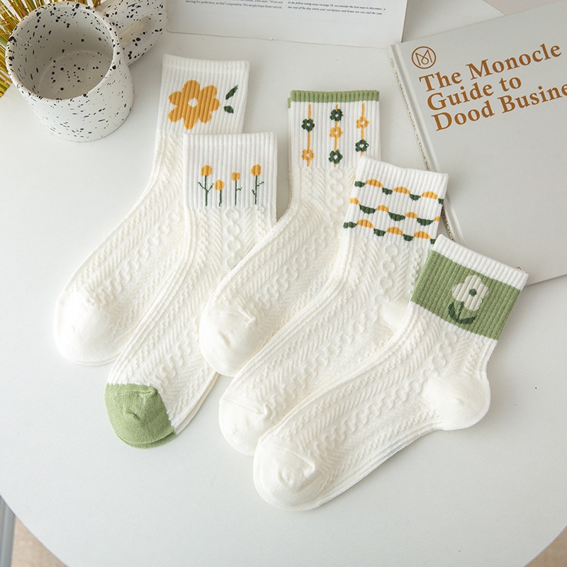 Jual ☀ Sunly ☀ A258 Kaos Kaki Wanita Motif Hijau Fashion Korea Women Sock Import Murah | Shopee ...