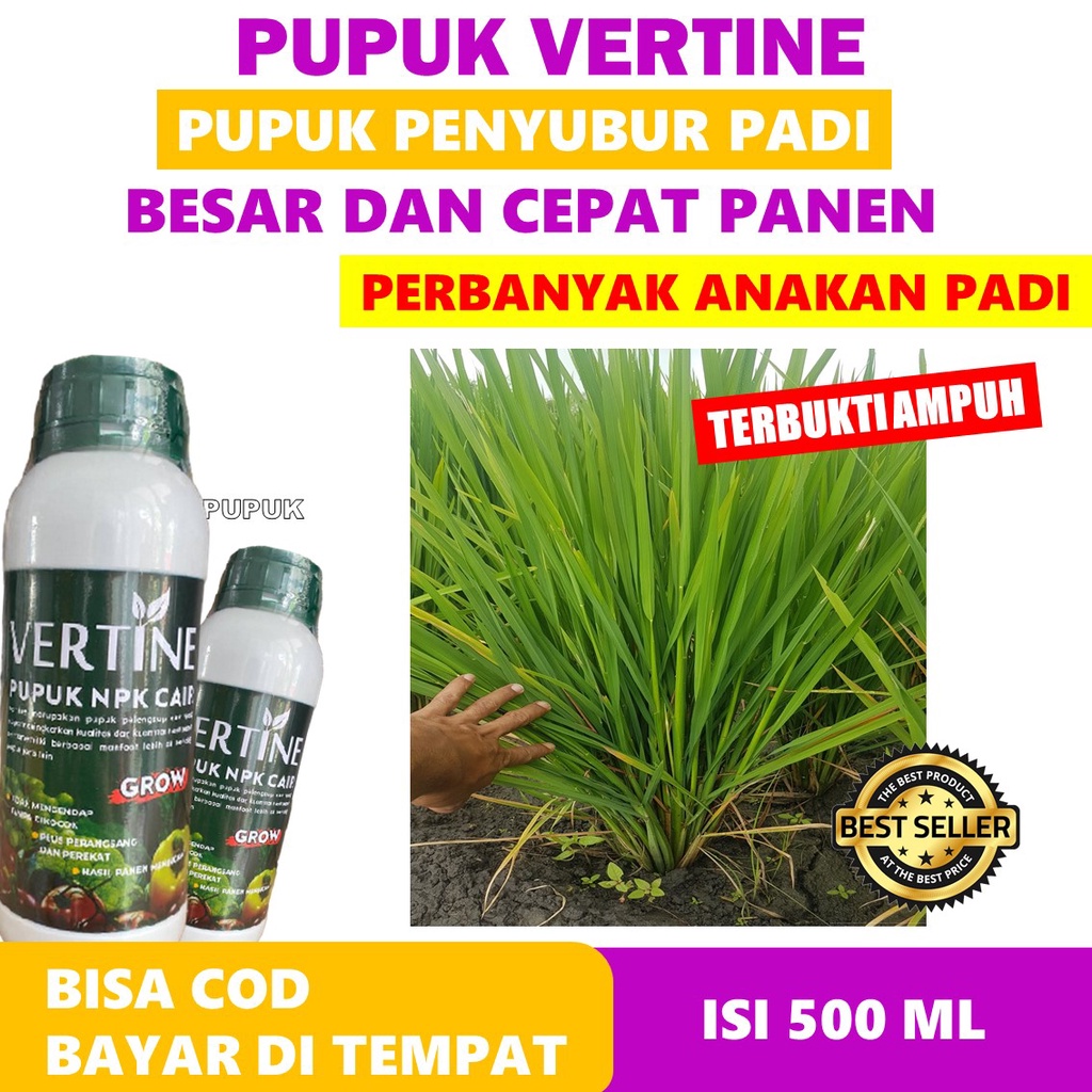 Jual LANGSUNG KIRIM BOOSTER OBAT MEMPERBANYAK ANAKAN PADI VERTINE GROW ...
